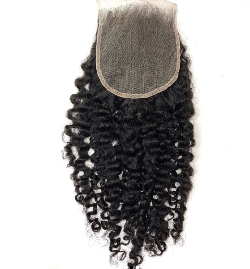 5x5 Transparent Burmese Curly Closure | Closer 2 Closure